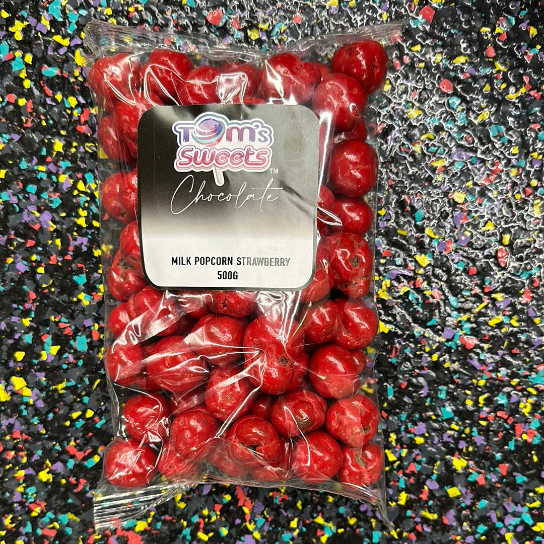 Tom’s Sweets Milk Popcorn Strawberry 500g – Tom's Confectionery Warehouse