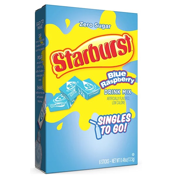 US Starburst Blue Raspberry Drink Mix 13.5g – Tom's Confectionery Warehouse