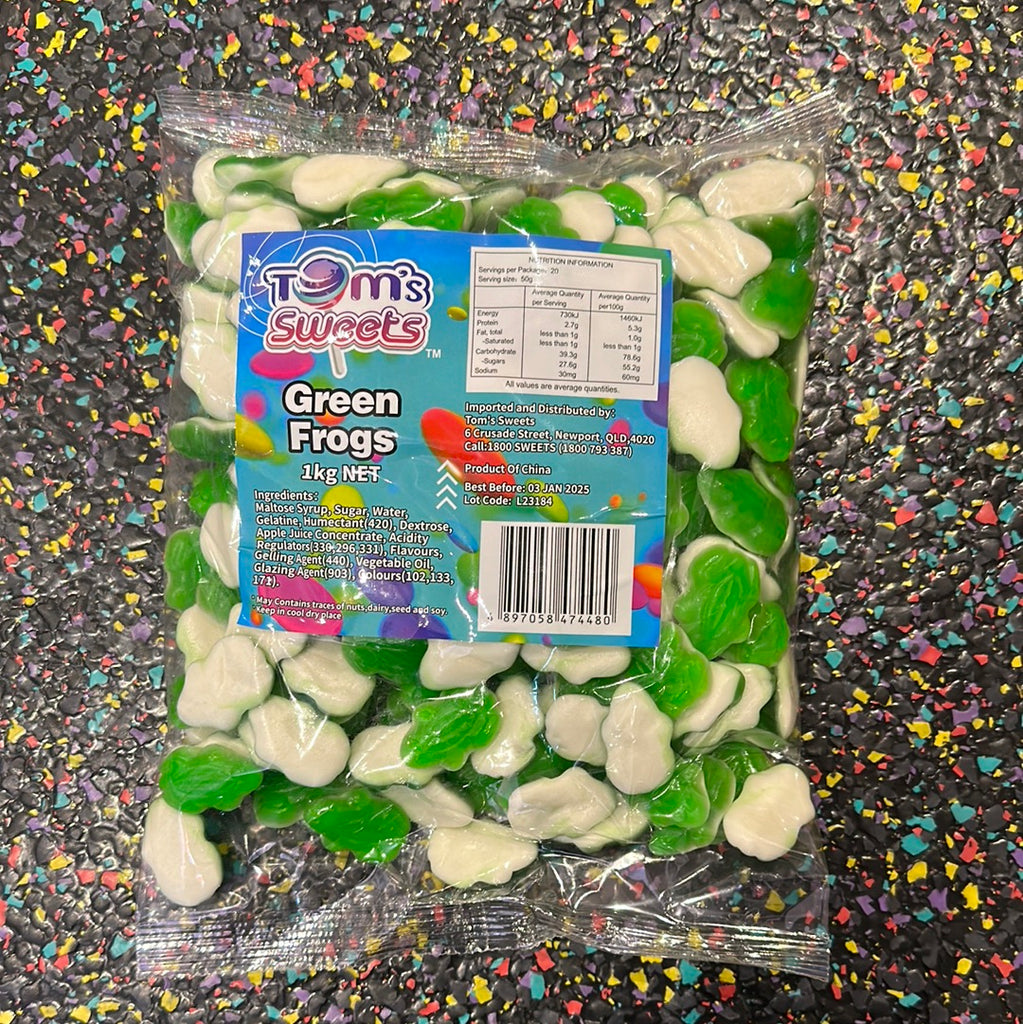 Tom's Sweets Green Frogs 1kg – Tom's Confectionery Warehouse