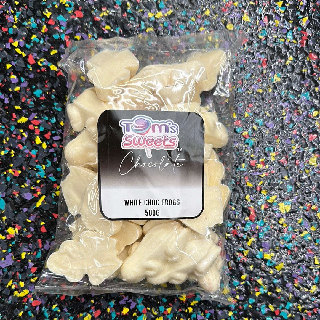Tom’s Sweets white choc frogs 500g – Tom's Confectionery Warehouse
