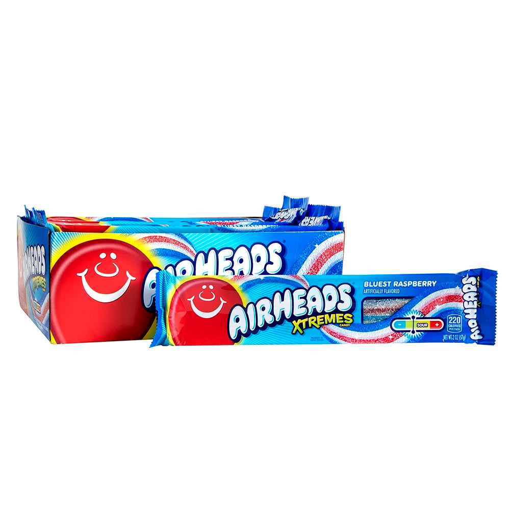 Airheads Xtremes Belts Bluest Raspberry 57G – Tom's Confectionery Warehouse