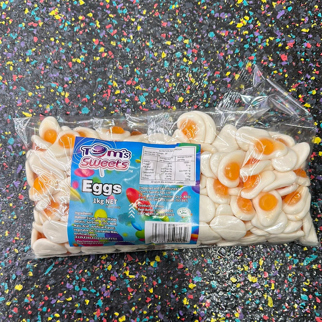 Tom's Sweets Eggs 1kg – Tom's Confectionery Warehouse
