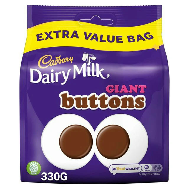 Cadbury Giant Buttons Pouch 330g – Tom's Confectionery Warehouse