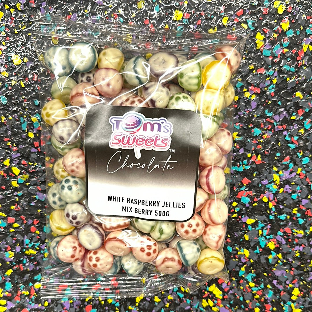Tom’s Sweets White raspberry jellies, mixedberry 500g – Tom's ...