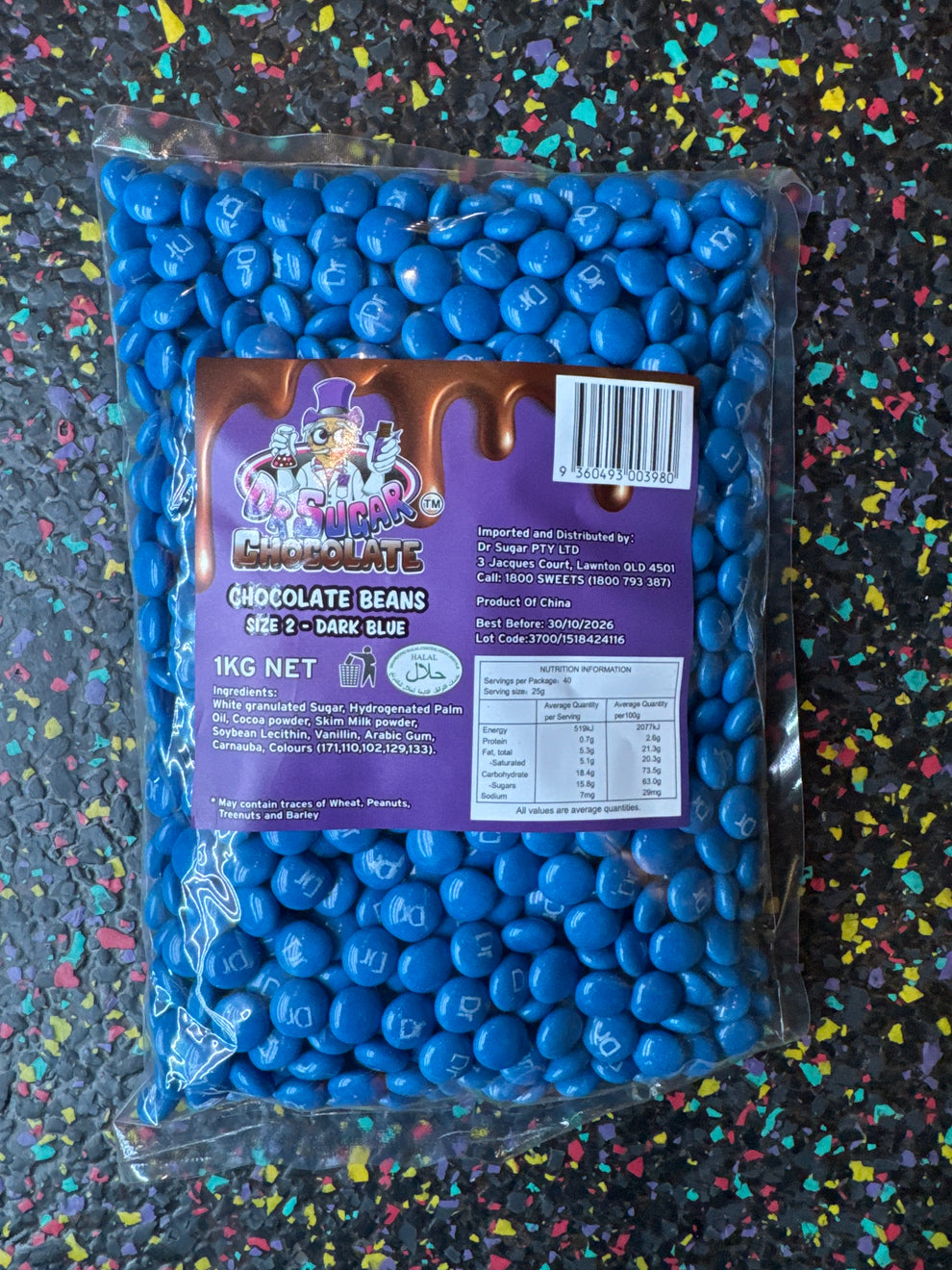 Dr Sugar Dark Blue Chocolate Bean 1kg – Tom's Confectionery Warehouse
