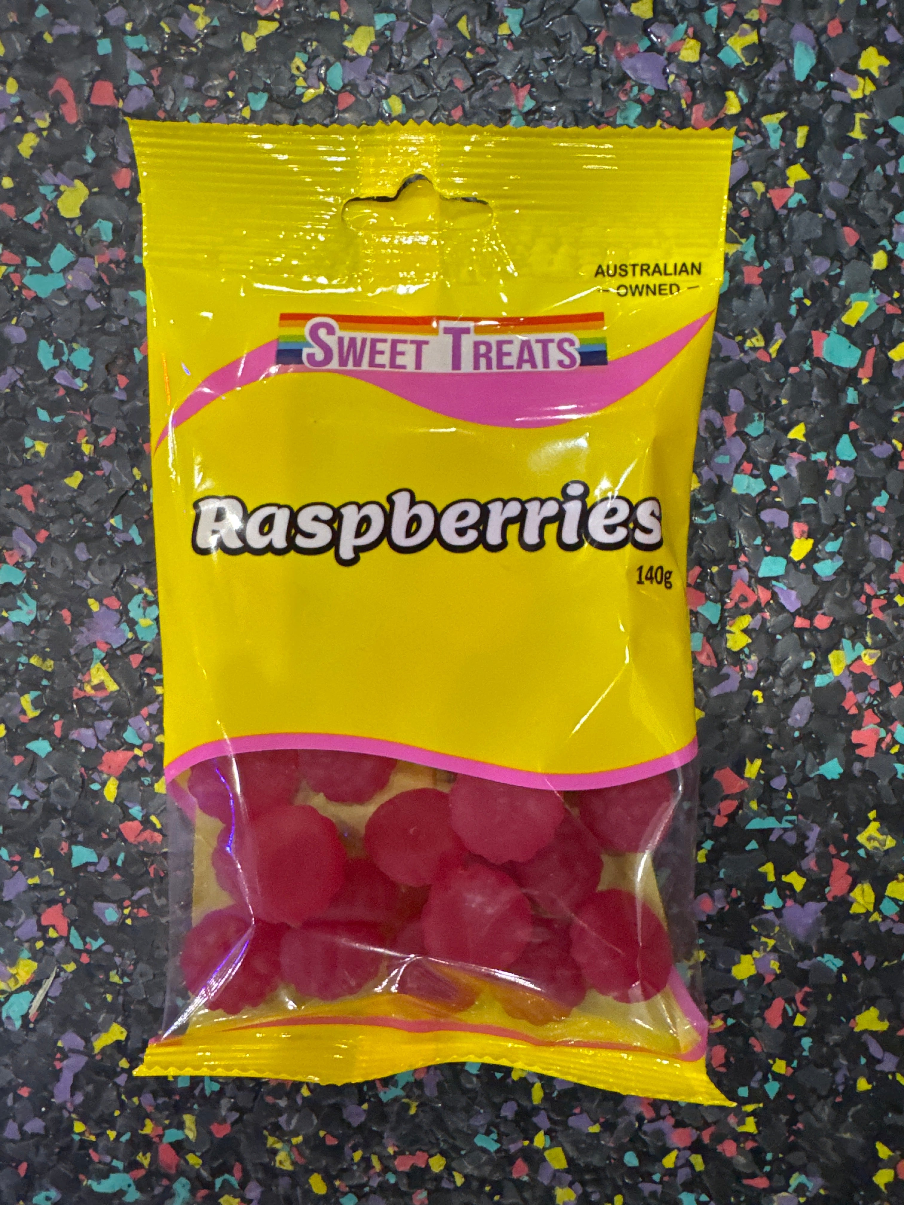 Sweet Treats raspberries 140g – Tom's Confectionery Warehouse