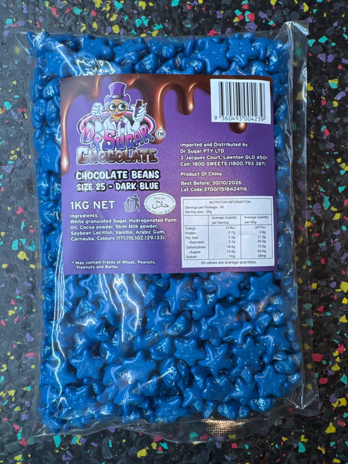 Dr Sugar - Dark Blue Chocolate Star 1kg – Tom's Confectionery Warehouse