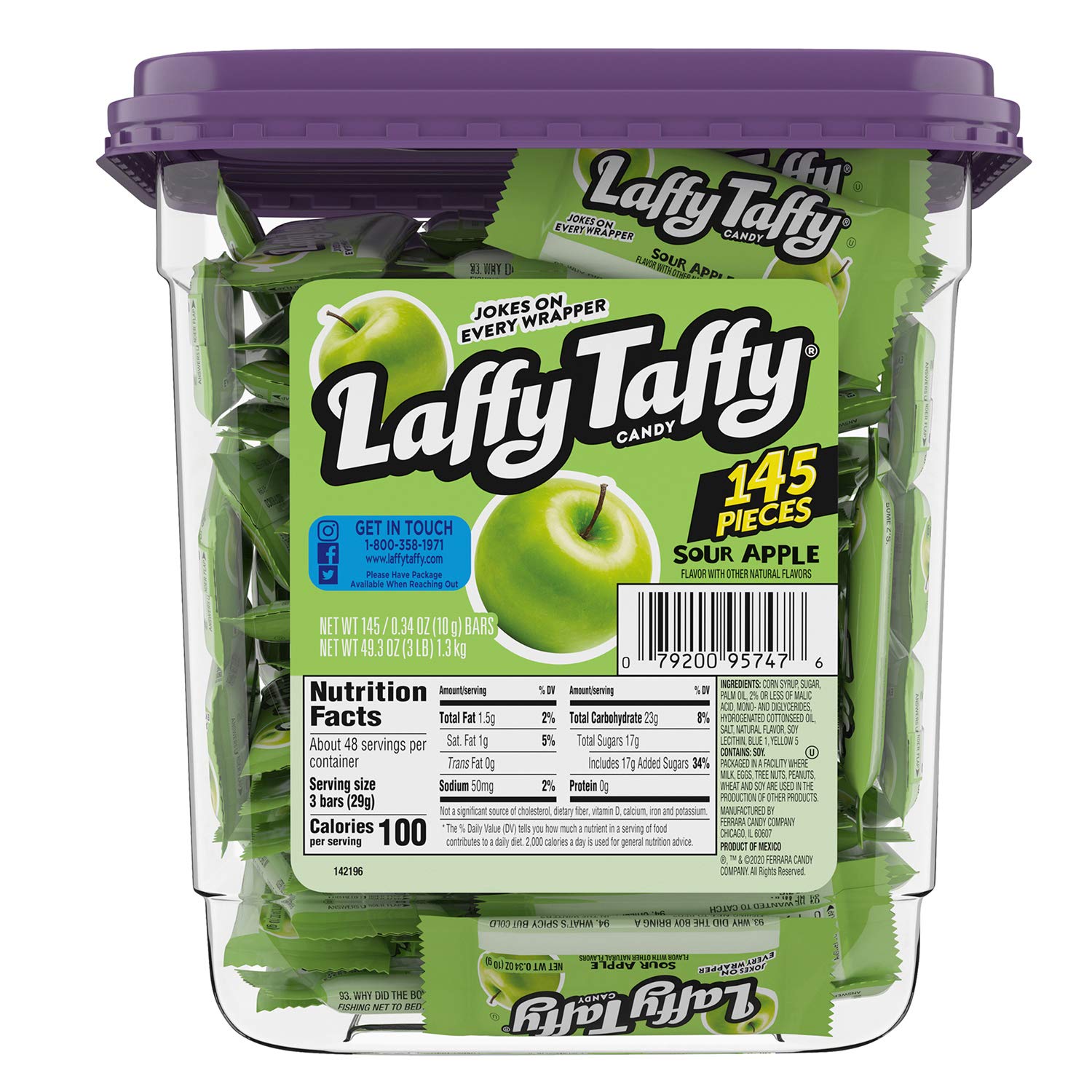 Laffy Taffy 145 ct Sour Apple 145ct 0.34oz – Tom's Confectionery Warehouse