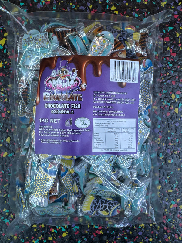 Dr Sugar - Colourful Chocolate Fish 1kg – Tom's Confectionery Warehouse