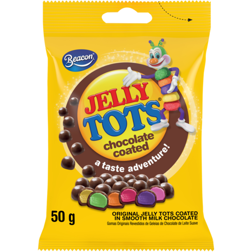 Beacon Jelly Tots - CHOCOLATE coated 50g – Tom's Confectionery Warehouse