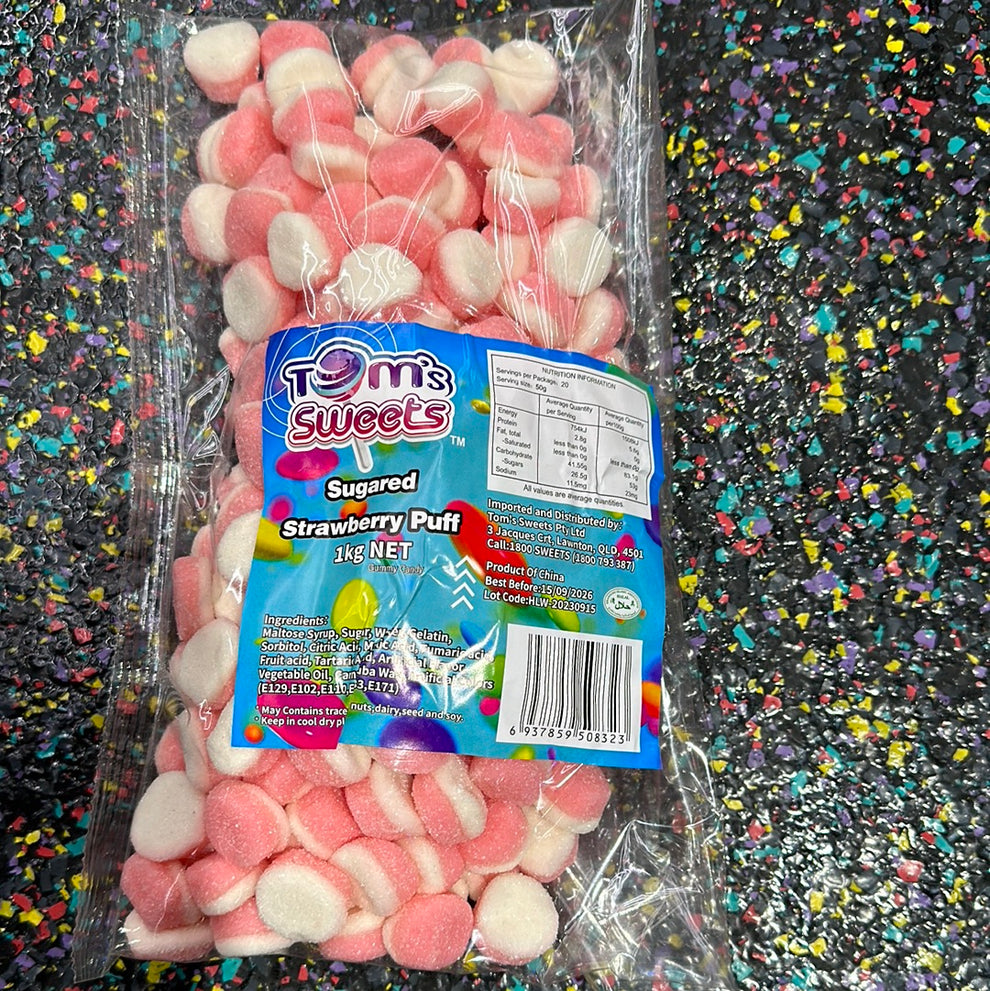 Tom's Sweets Sugared Strawberry Puff 1kg – Tom's Confectionery Warehouse