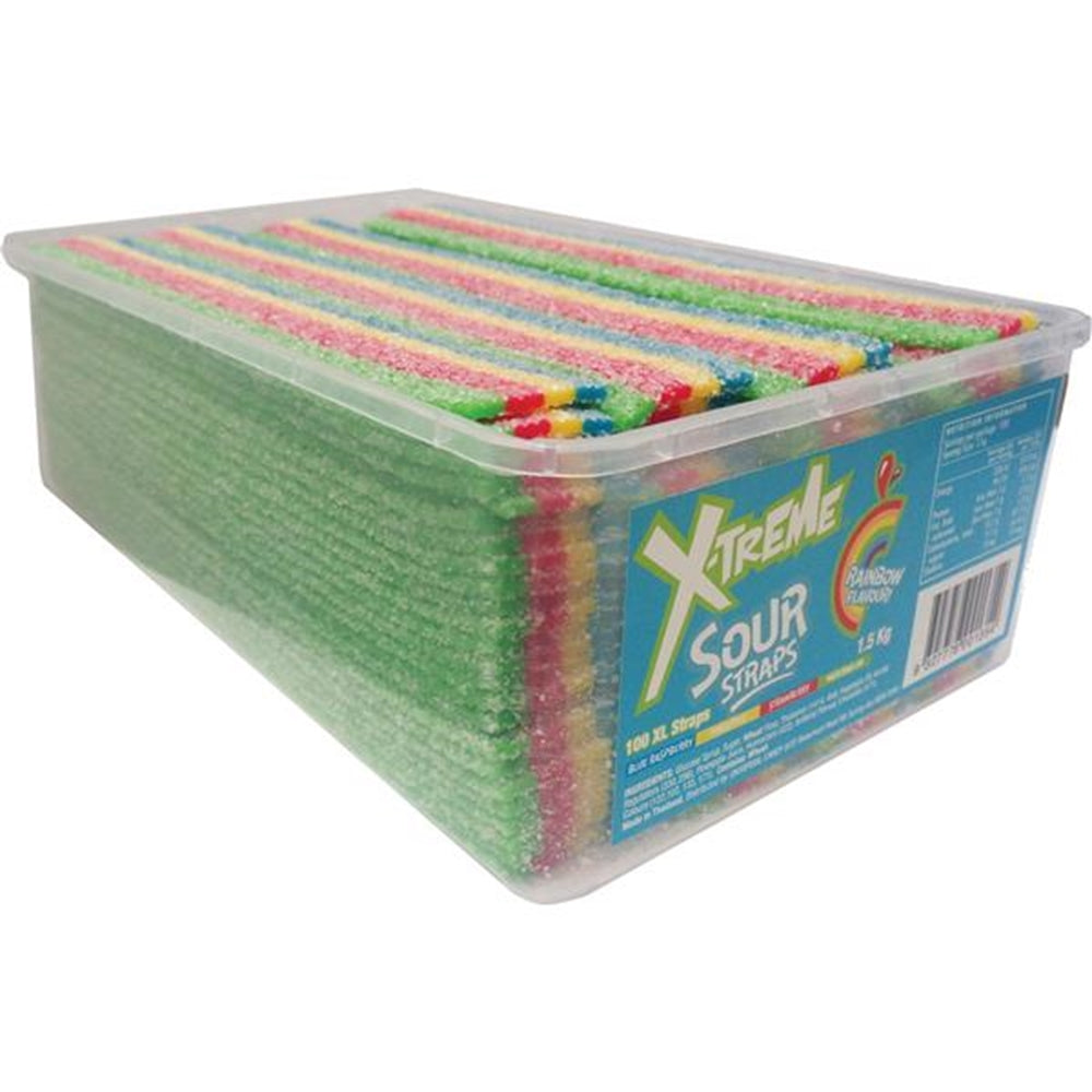 X-Treme Sour Straps Rainbow 1.5kg – Tom's Confectionery Warehouse