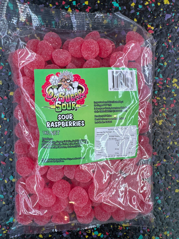 Dr. Sugar Sour Raspberries 1kg – Tom's Confectionery Warehouse