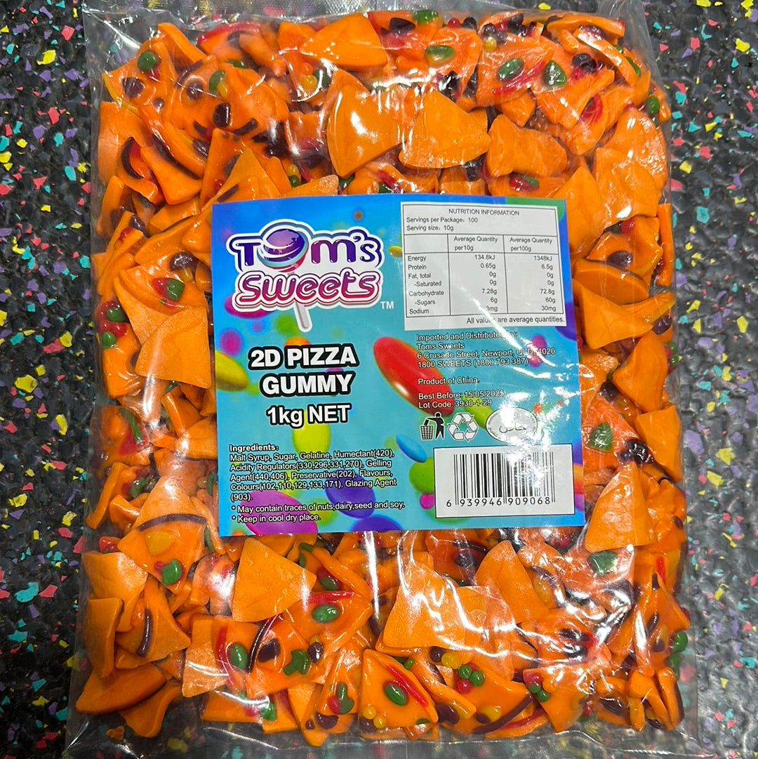 Tom’s Sweets 2D Pizza Gummy 1kg – Tom's Confectionery Warehouse