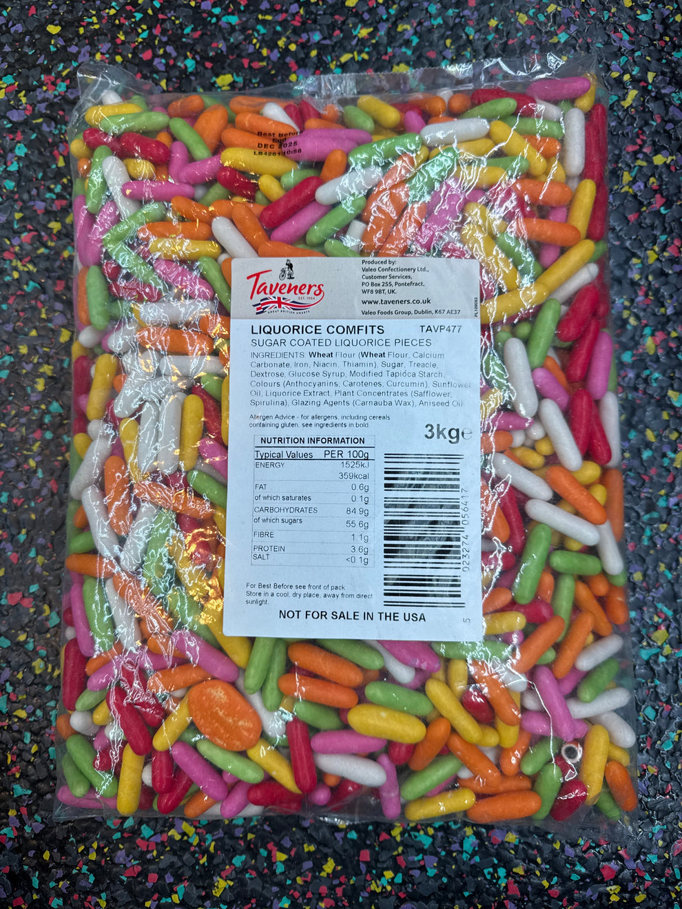 Taveners licorice comfits 3kg – Tom's Confectionery Warehouse