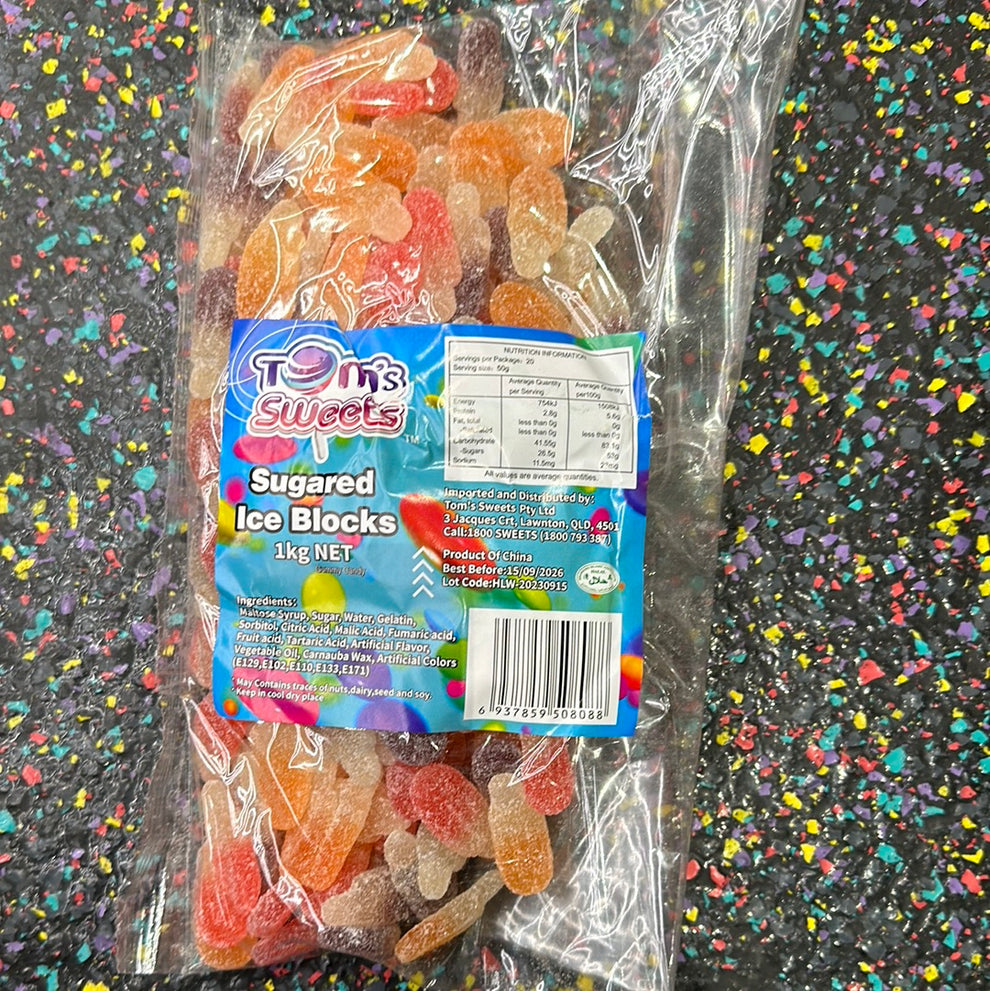 Tom's Sweets Sugared Ice Blocks 1kg – Tom's Confectionery Warehouse