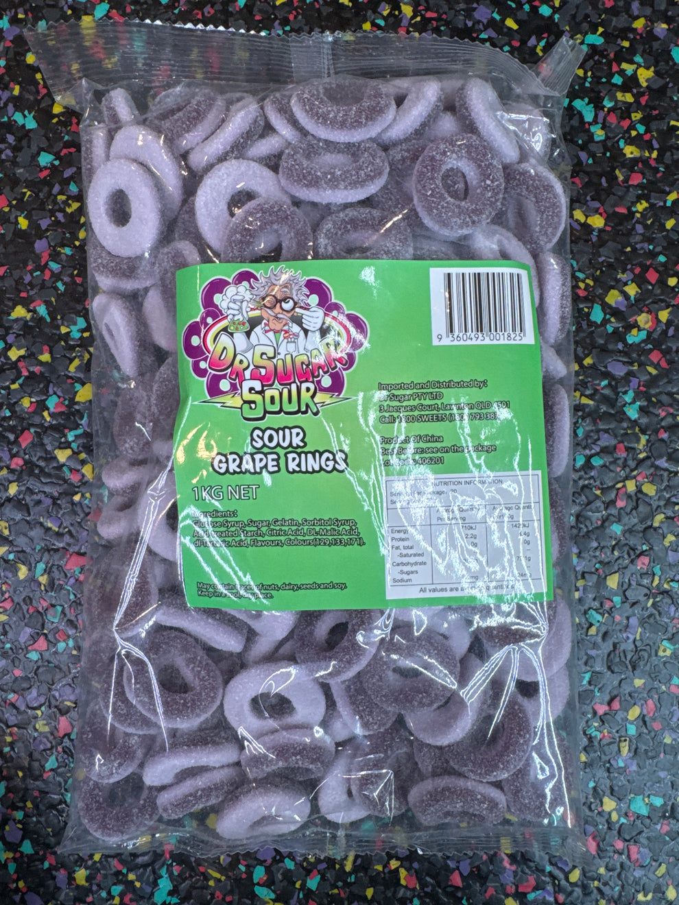 Dr. Sugar Sour Grape Ring 1kg – Tom's Confectionery Warehouse