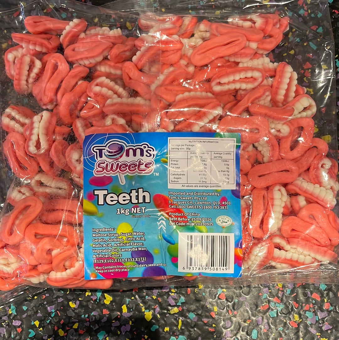 Tom's Sweets Gummy Teeth 1kg – Tom's Confectionery Warehouse