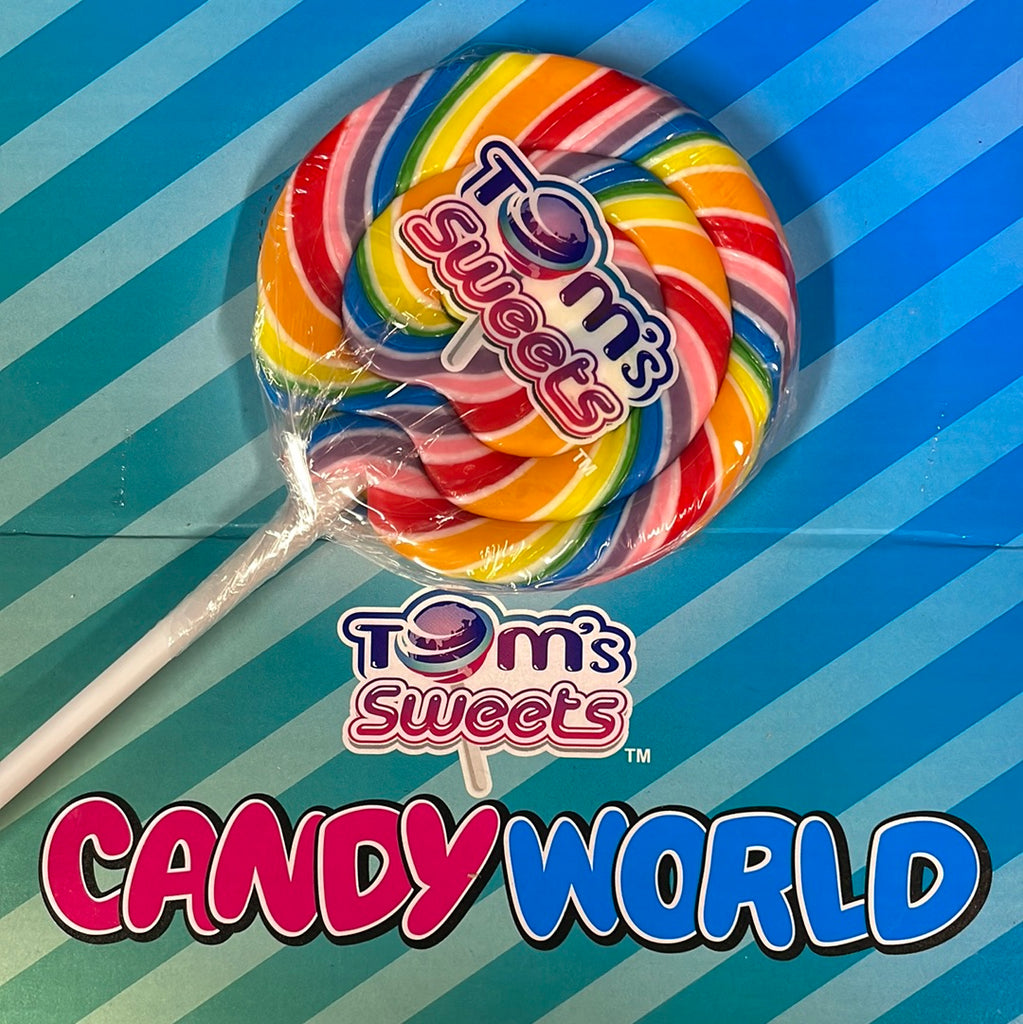 Tom’s Sweets - Rainbow Swirl Pop (80g) – Tom's Confectionery Warehouse