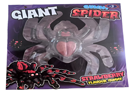 Giant Gummy Spider Strawberry Flavoured 280g – Tom's Confectionery ...