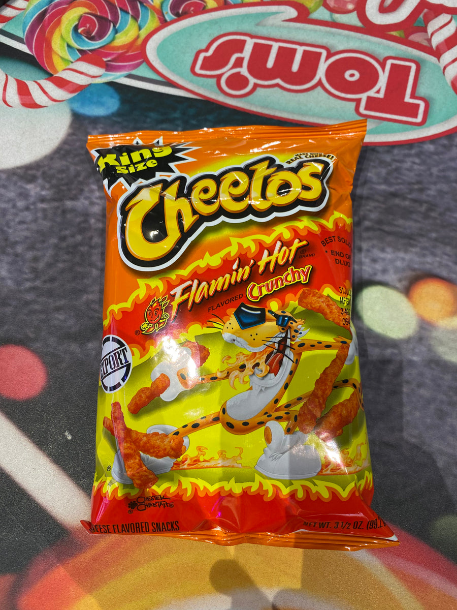 Cheetos Flamin Hot Crunchy 99g 3.5oz – Tom's Confectionery Warehouse