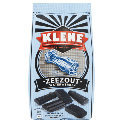 Klene Zeezout Sea salt Waterworks licorice 170g – Tom's Confectionery ...