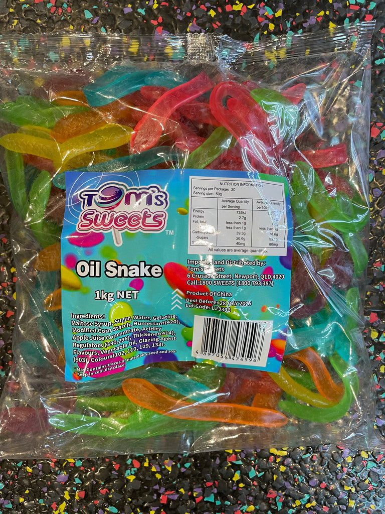 Tom’s sweets - Oiled Snakes 1kg – Tom's Confectionery Warehouse