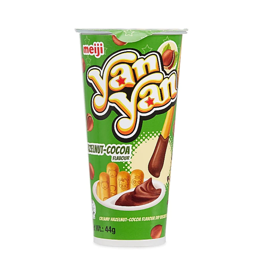 Meiji Yan Yan Biscuit Chocolate Hazelnut cream 44g – Tom's Confectionery Warehouse