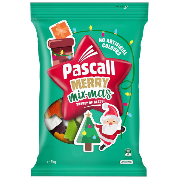 Pascall Merry Mix-Mas Bag 1kg (Christmas) – Tom's Confectionery Warehouse