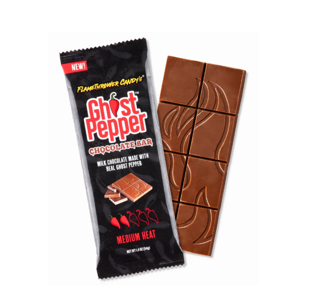 Ghost Pepper Milk Chocolate Bar Medium Heat 54g – Tom's Confectionery ...