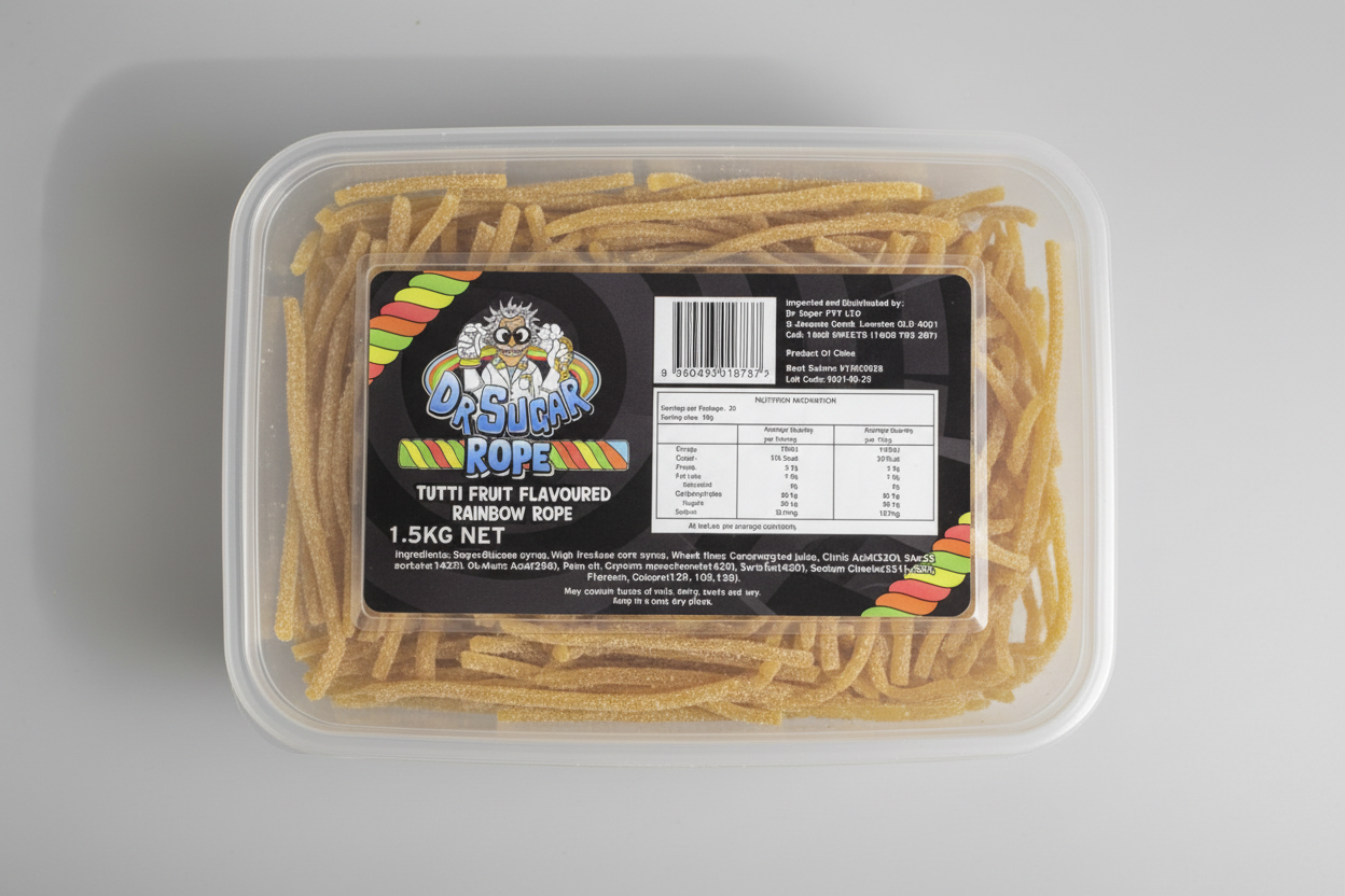 Dr Sugar Tutti Frutti Yellow Candy Rope 1.5kg – Tom's Confectionery ...