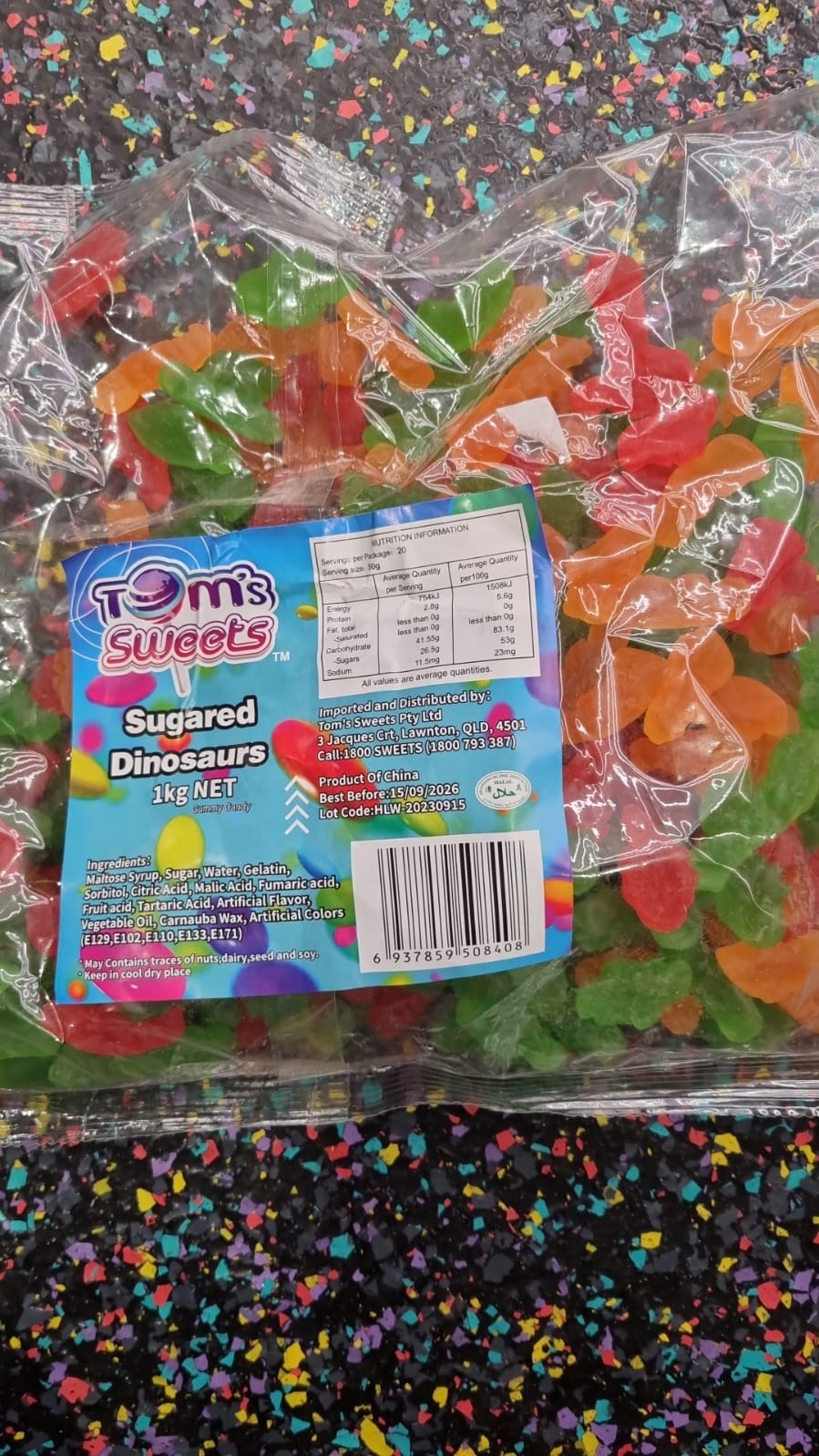 Tom's Sweets Sugared Dinosaurs 1kg – Tom's Confectionery Warehouse