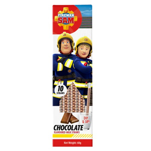 Fireman Sam Chocolate Flavoured Milk Straw 60g – Tom's Confectionery ...
