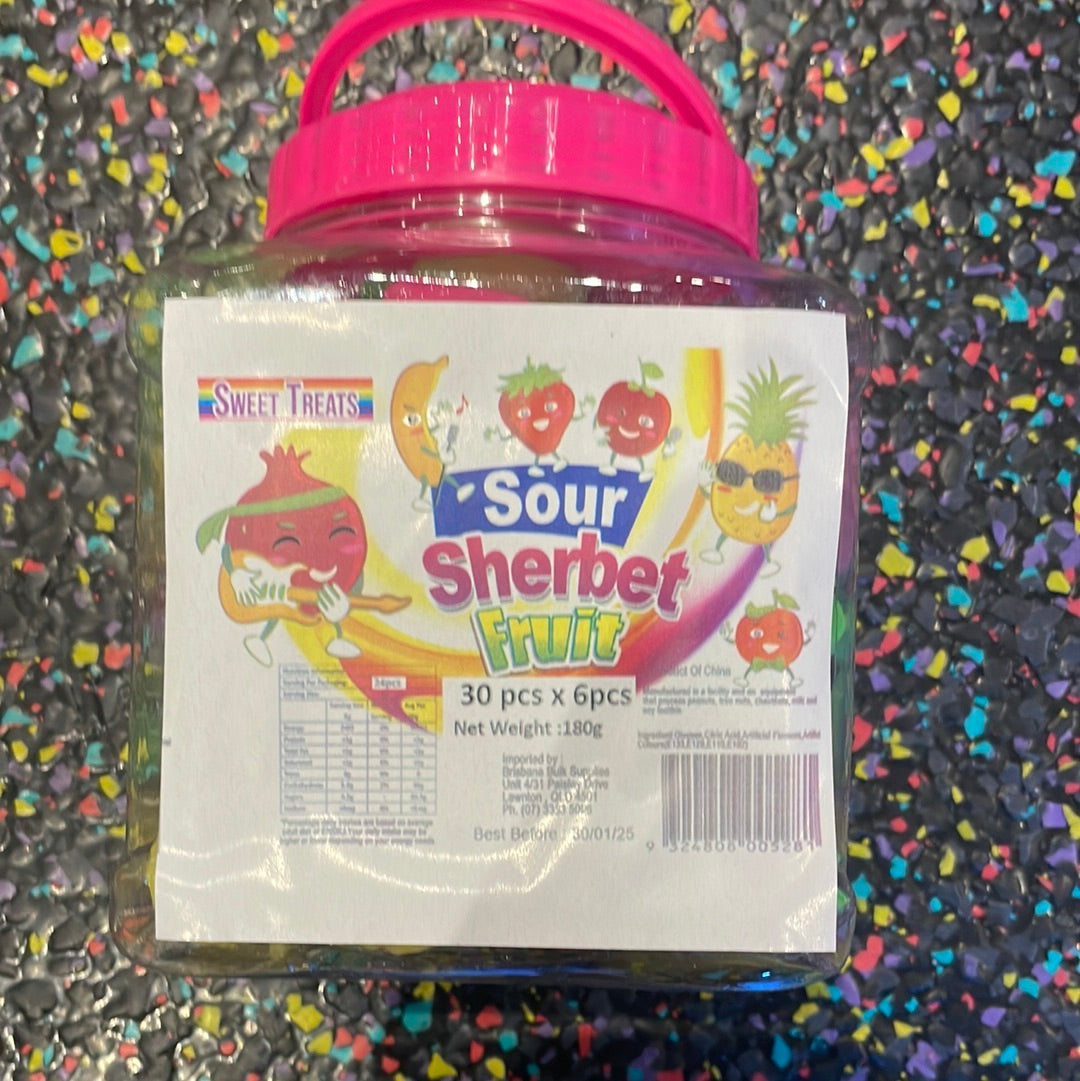 Sweet Treats Sour Sherbet Fruit 6gx30pc – Tom's Confectionery Warehouse