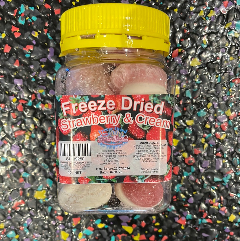 Tom’s freeze dried strawberries & cream – Tom's Confectionery Warehouse