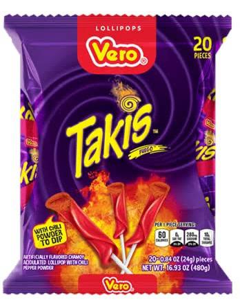 Takis Fuego Lollipop individual (one) – Tom's Confectionery Warehouse