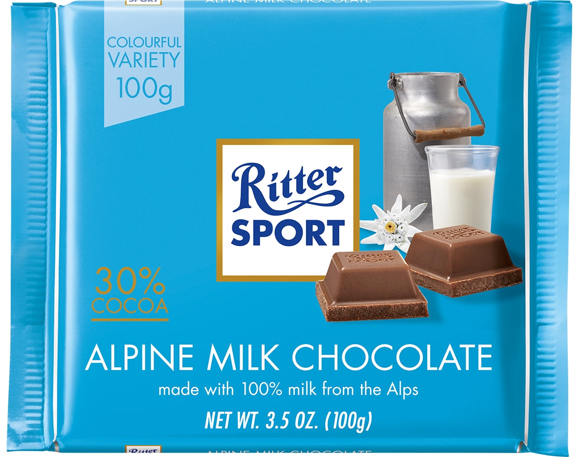 Ritter Sport Alpine Milk Chocolate – Tom's Confectionery Warehouse