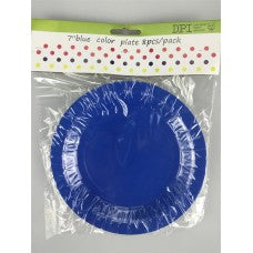 7'' Blue color plate 8pcs – Tom's Confectionery Warehouse