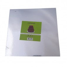 Compressed Cake Board Square - Silver 10" 2mm – Tom's Confectionery ...