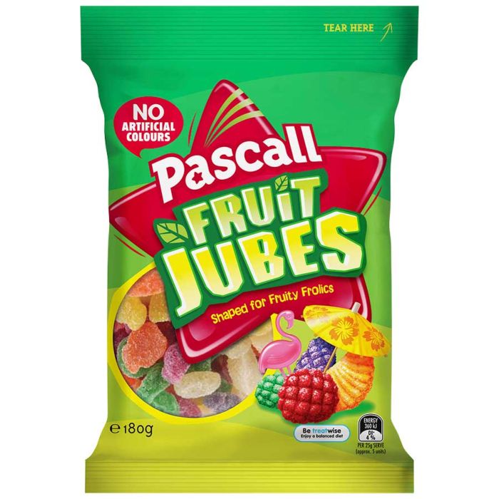 Pascal Fruit Jubes 180g – Tom's Confectionery Warehouse