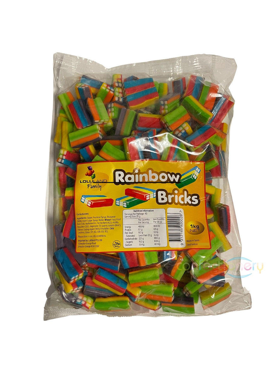 Lolliland Sugared Rainbow Brick 1Kg – Tom's Confectionery Warehouse