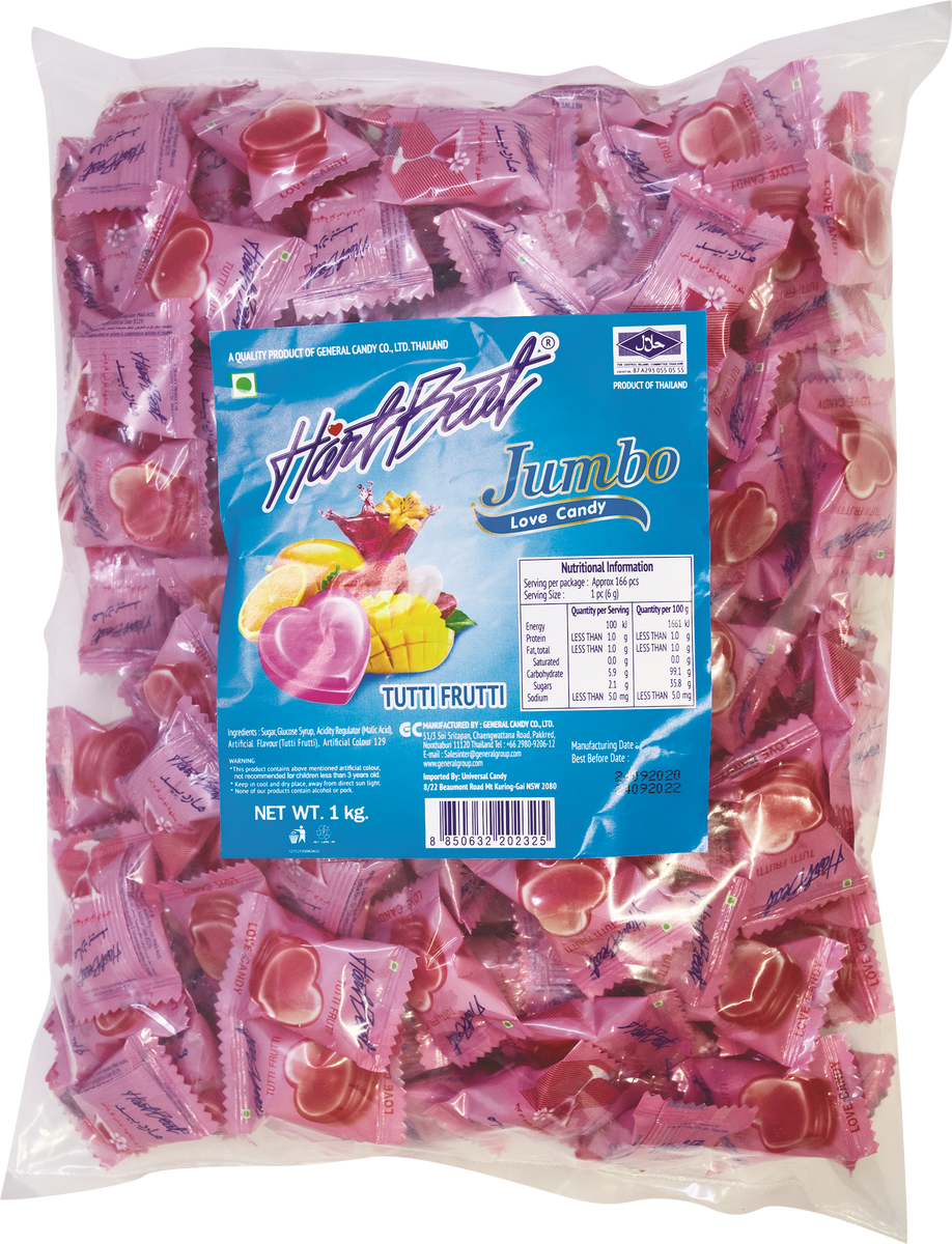 General Candy Co. HartBeat Jumbo Love Candy Tutti Fruitti – Tom's ...