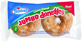 Hostess Glazed Jumbo Donettes 2-Pack 113g – Tom's Confectionery Warehouse