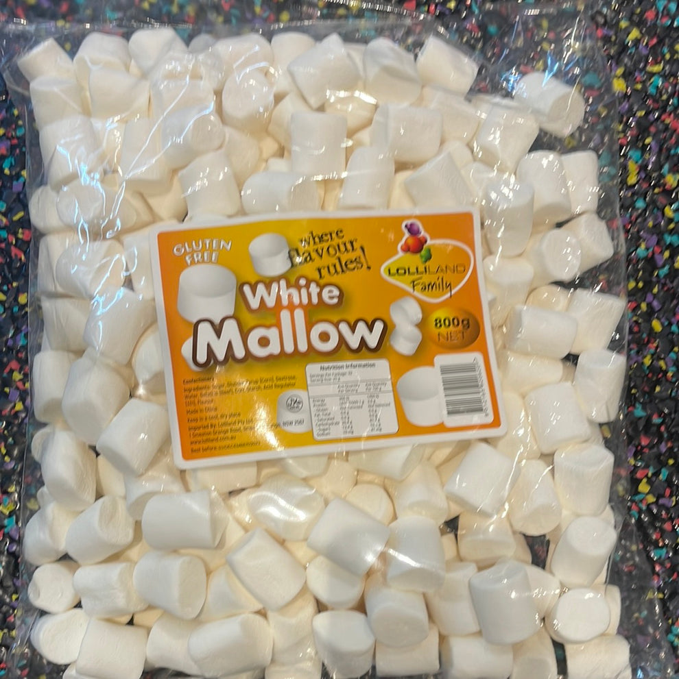 White Mallow Cylinder 800g – Tom's Confectionery Warehouse
