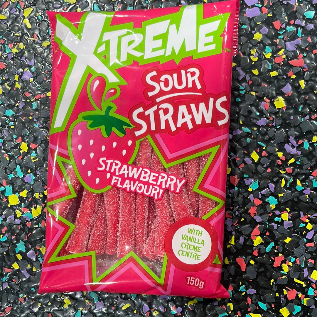 X-Treme Sour Straws Strawberry 150g – Tom's Confectionery Warehouse