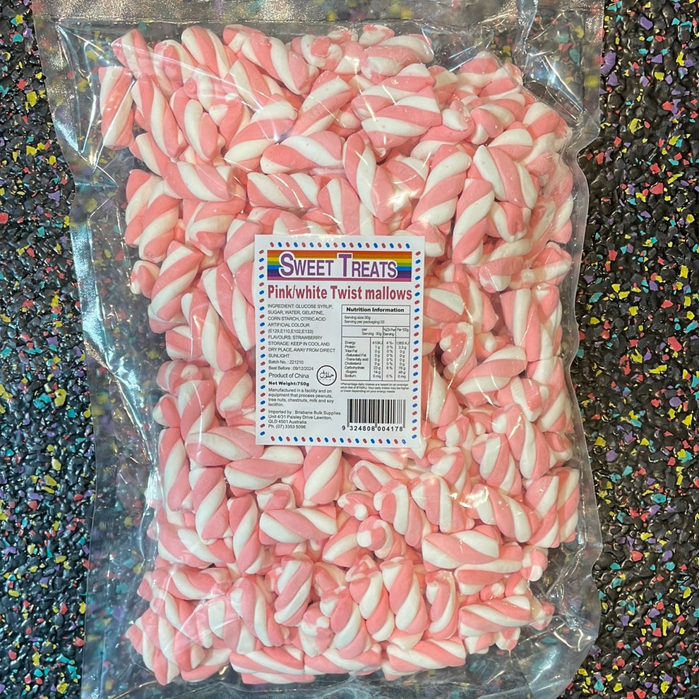 Sweet Treats Pink & White Twist Marshmallows 750g – Tom's Confectionery ...