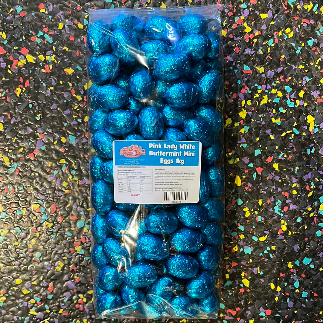Pink Lady White Buttermint Mini Eggs 1kg – Tom's Confectionery Warehouse