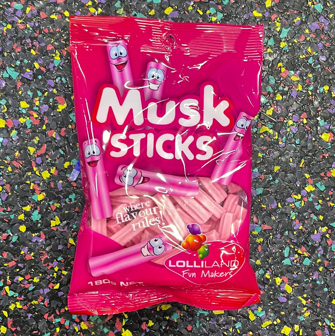 Lolliland Musk Sticks 140g – Tom's Confectionery Warehouse