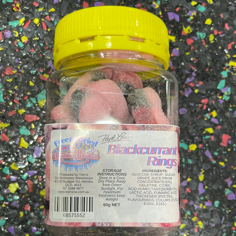 Tom’s freeze dried - Black current rings – Tom's Confectionery Warehouse