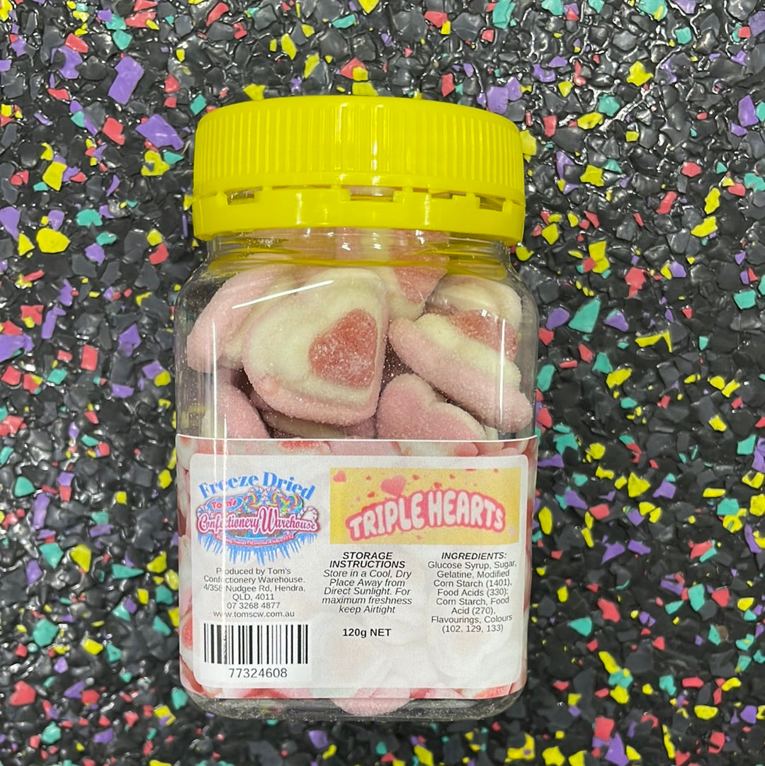 Tom’s freeze dried - Triple hearts – Tom's Confectionery Warehouse